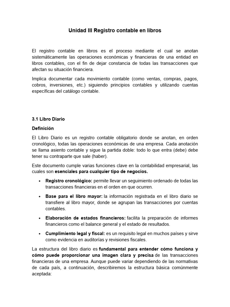 Registro contable: Libro Diario y Mayor | PDF | Contabilidad | Estado ...