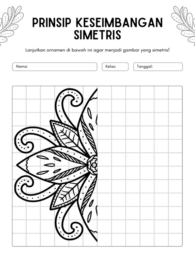 Keseimbangan Simetris Lembar Kerja Putih Ilustratif - 20250723 - 122356 ...