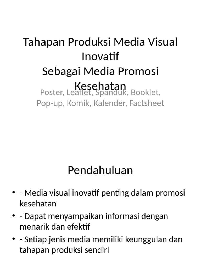Tahapan Produksi Media Visual | PDF