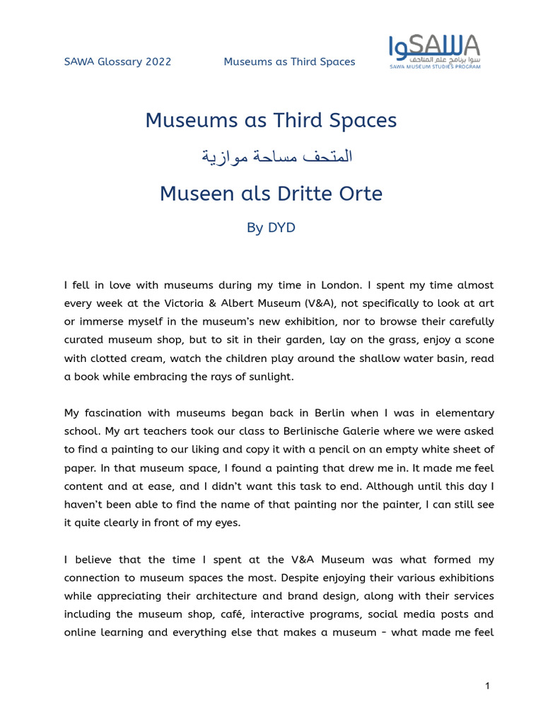 Museums as Third Spaces Explained | PDF | Museum