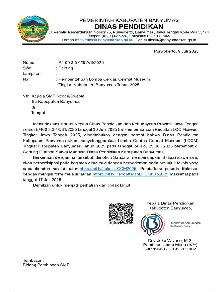 Pemberitahuan LCCM 2025 | PDF