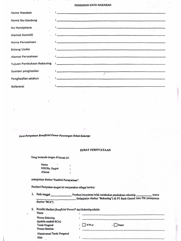 Soft Copy Pem Buka An Rek Ening | PDF