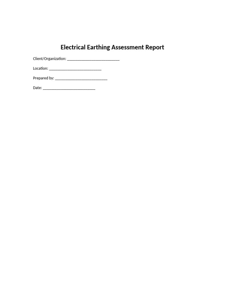 Electrical Earthing Assessment Report | PDF
