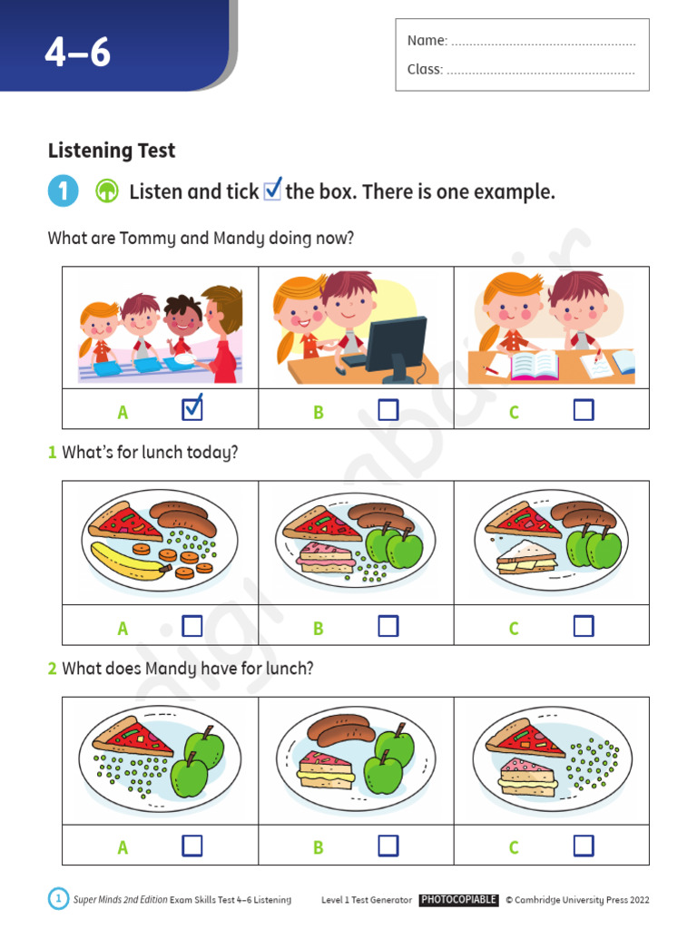 Super Minds Level 1 Listening Test | PDF