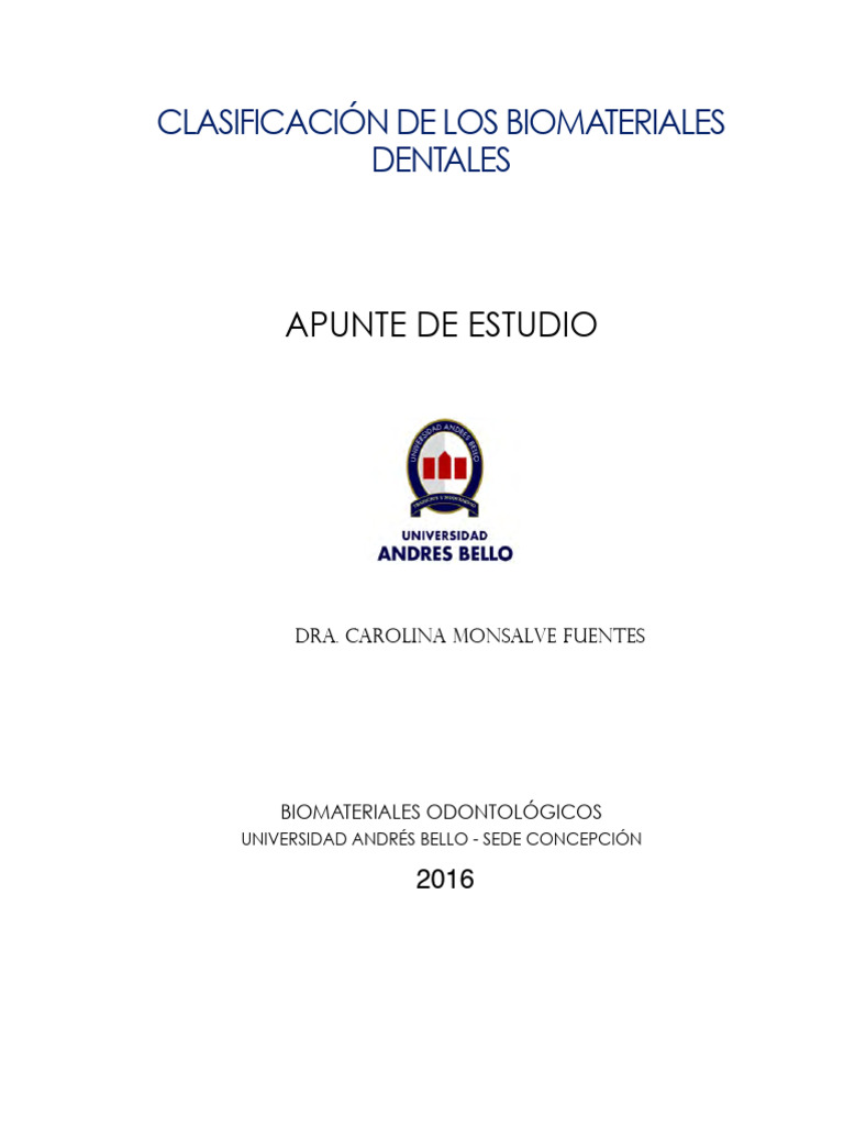 Clasificación de Biomateriales Dentales | PDF | Compuestos químicos ...