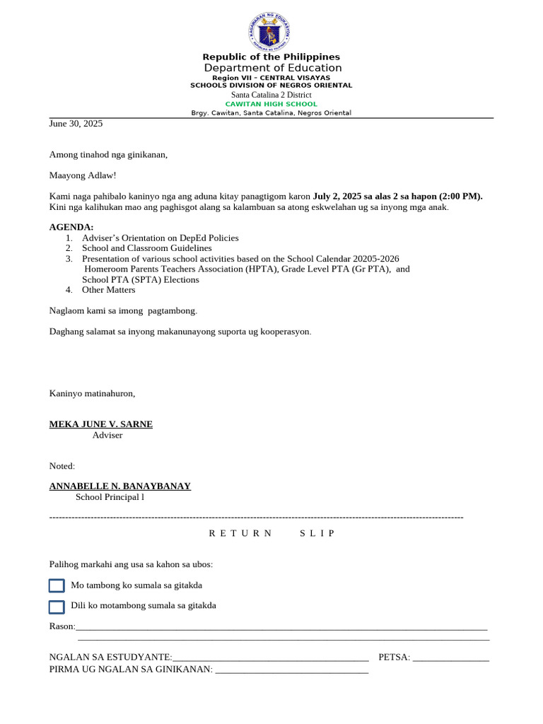 Communication Letter PTA ELECTIONS | PDF