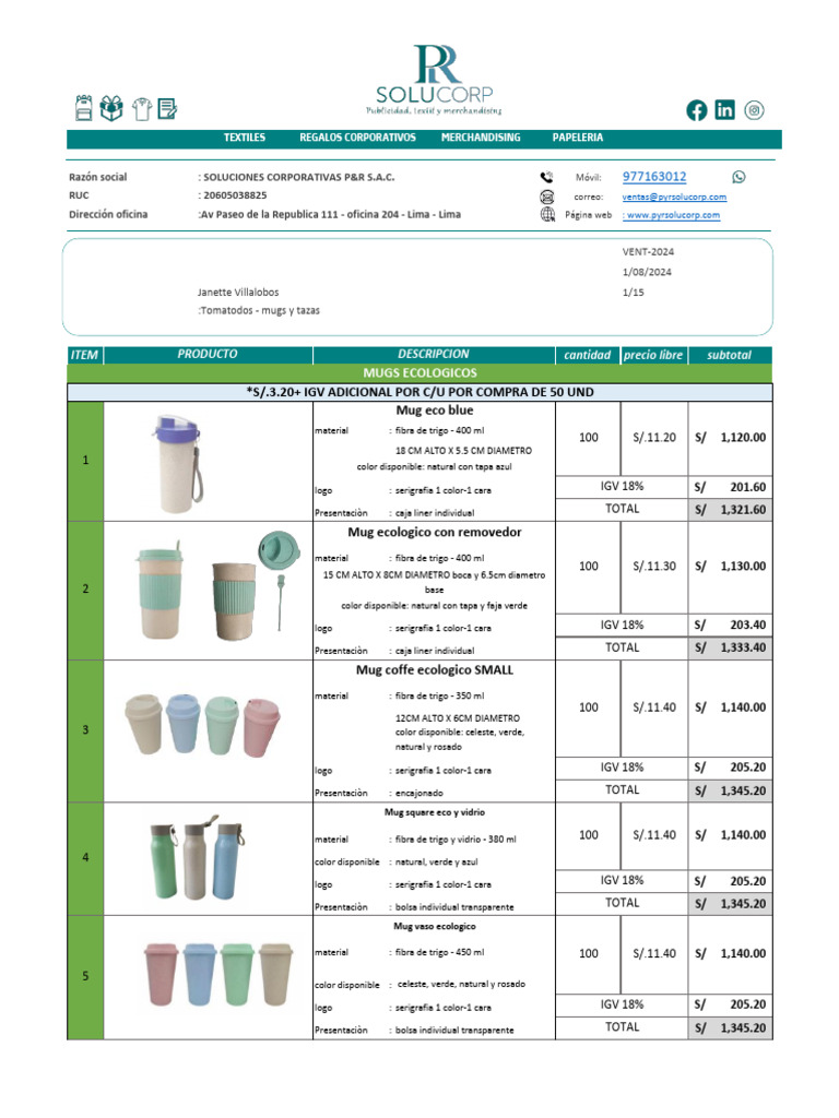 Cotizacion Solucorp Tomatodos - Octubre 2024 | PDF | Materiales ...