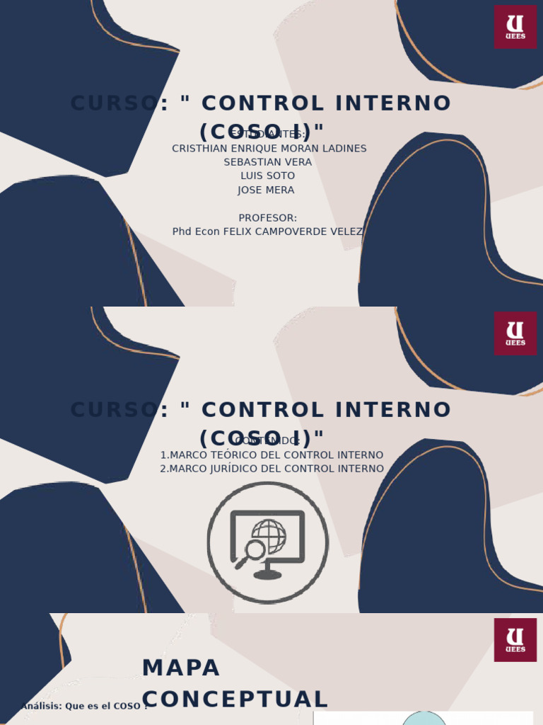 Presentación Control Interno (Coso I) | PDF | Auditoría | Contralor