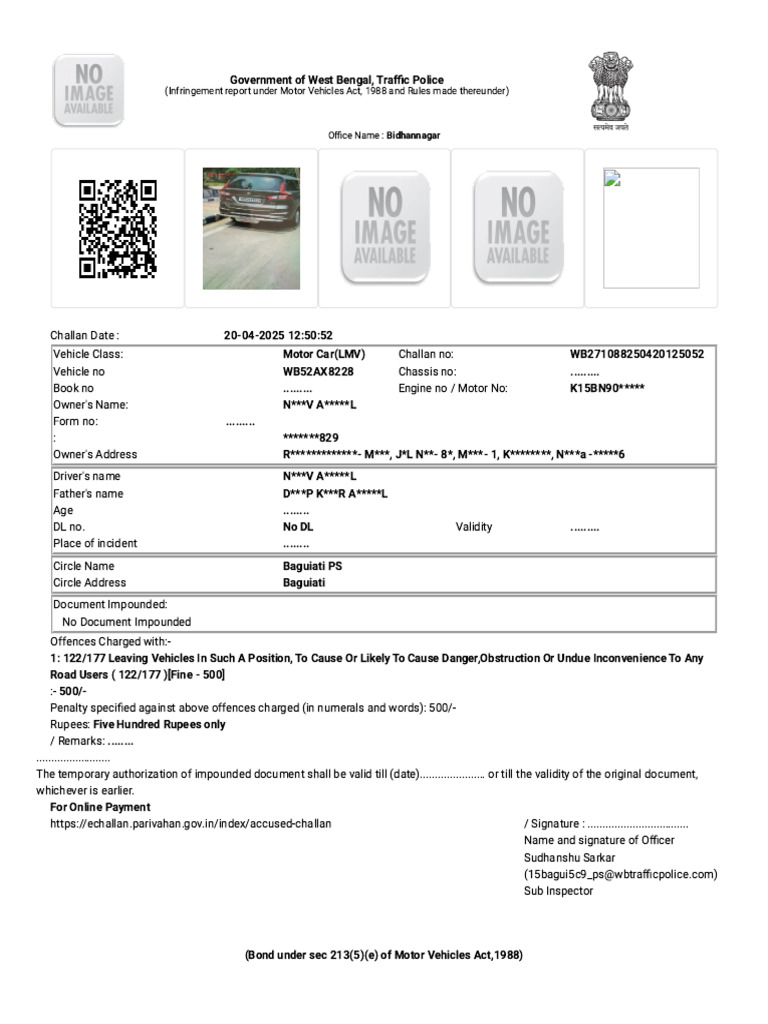 Echallan - Parivahan.gov - in Report Print-Page Challan No ...