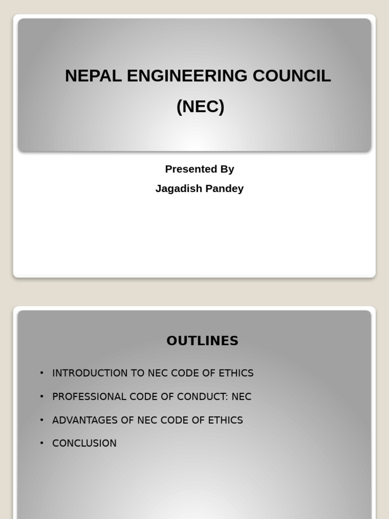 NEC Code of Conduct for Engineers | PDF | Social Ethics
