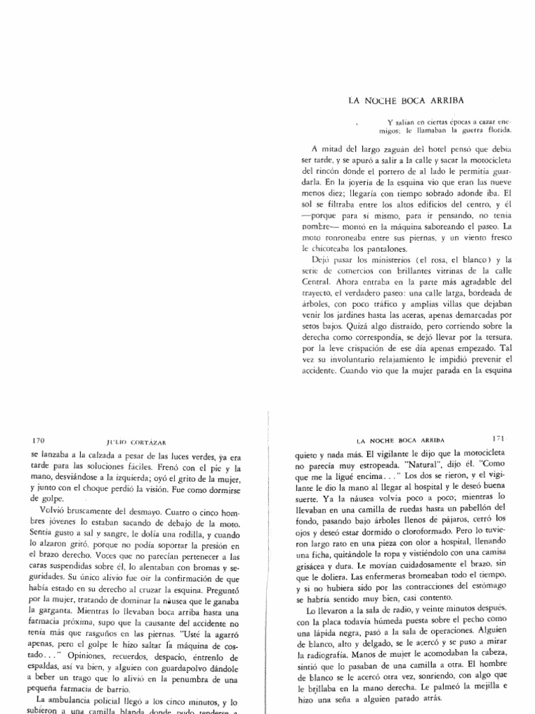Cortázar - La Noche Boca Arriba | PDF