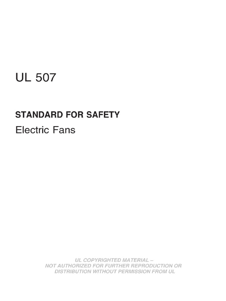 UL-507standard For Safety Electric Fans | PDF