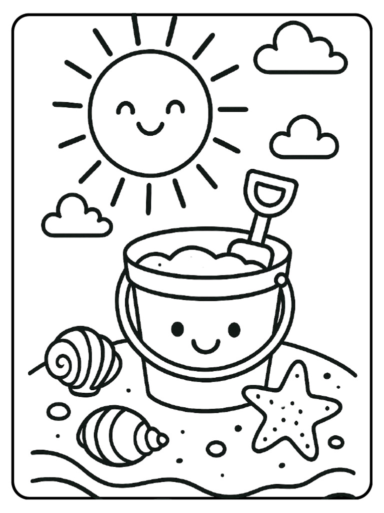 FREESummerColoringPagesPrintableBeachThemeWorksheets 1 | PDF