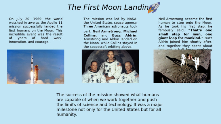 The First Moon Landing | PDF