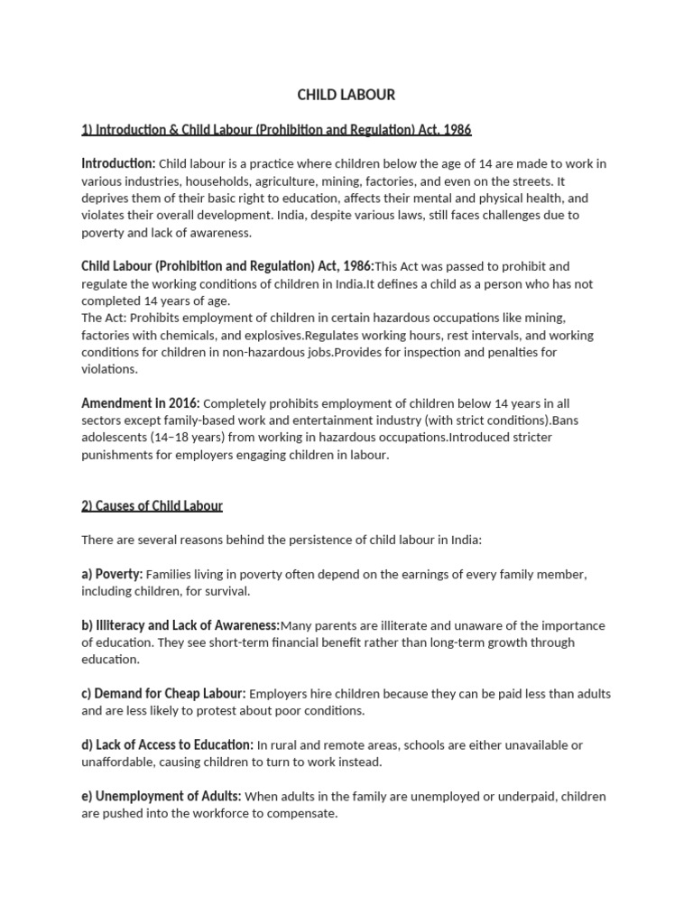 Child Labour | PDF | Child Labour | Social Policy