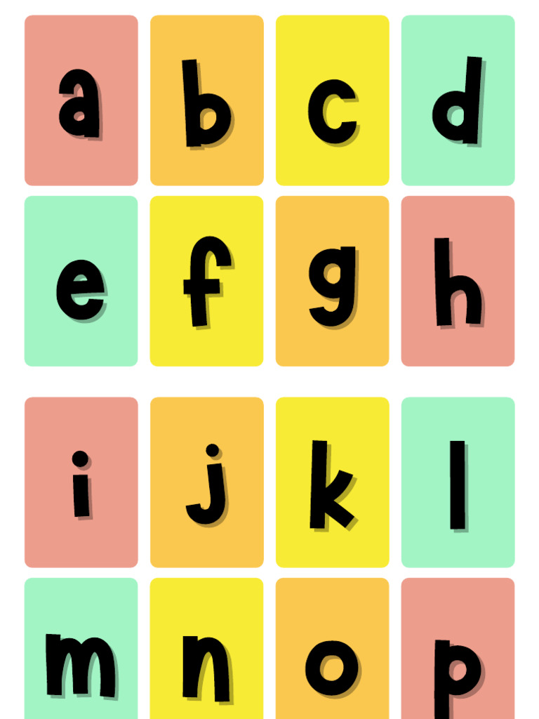 Upper Case and Lower Case Alphabet Flashcards in Colorful and Playful ...