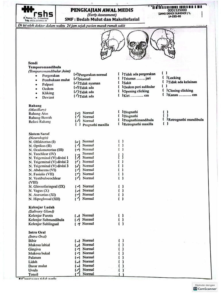 Form Pengkajian Bedah Mulut | PDF