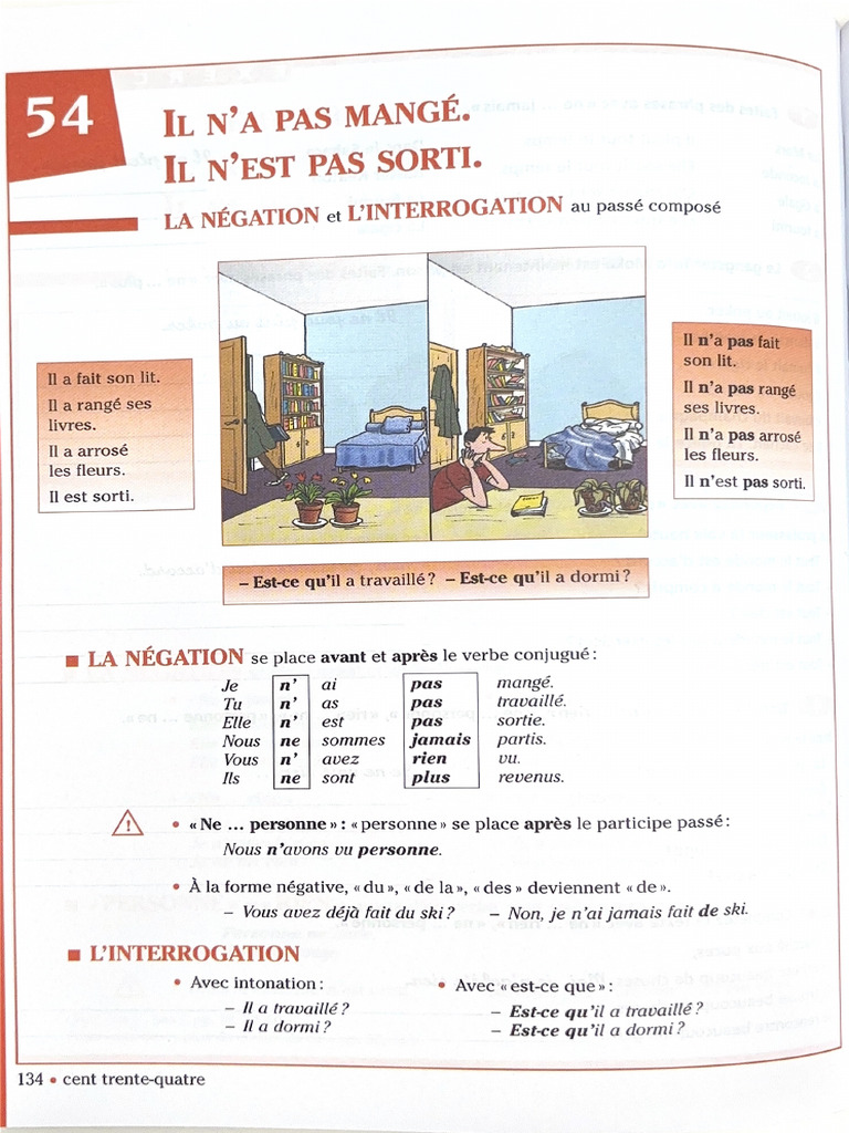 Passe Composé Negation | PDF