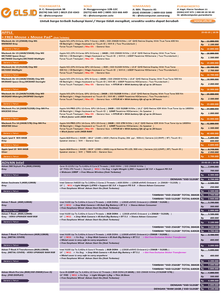 ELS 25 Februari 2025 | PDF | I Pad | Apple Inc.
