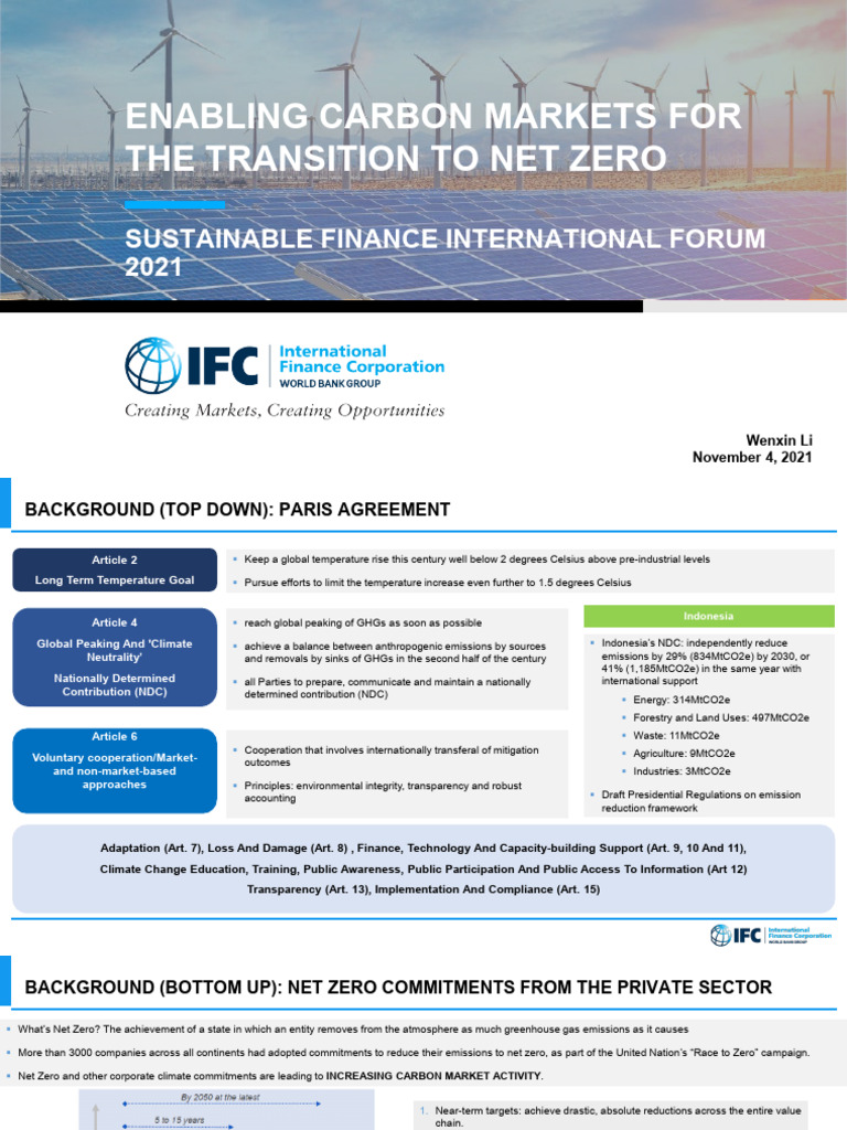 Carbon Market IFC - Wenxin Li - FINAL | PDF | Climate Change Mitigation | Economies