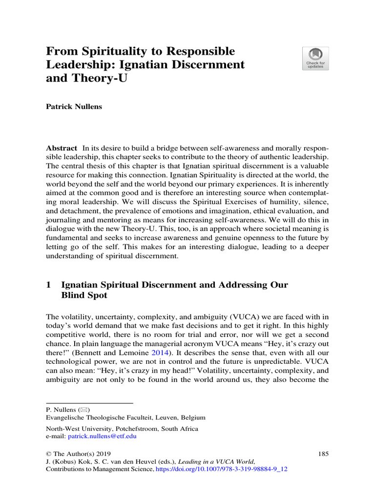 Ignatian Discernment in Leadership | PDF | Psychology | Spirituality