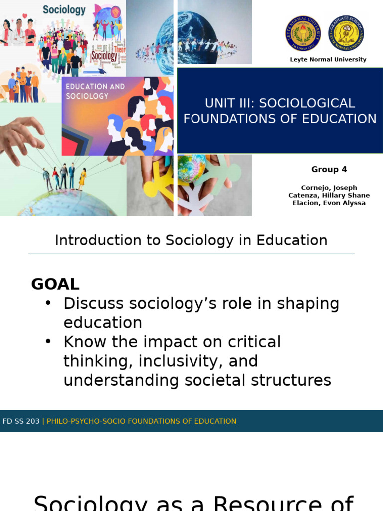 Sociological Foundations of Education | PDF | Teachers | Teacher Education