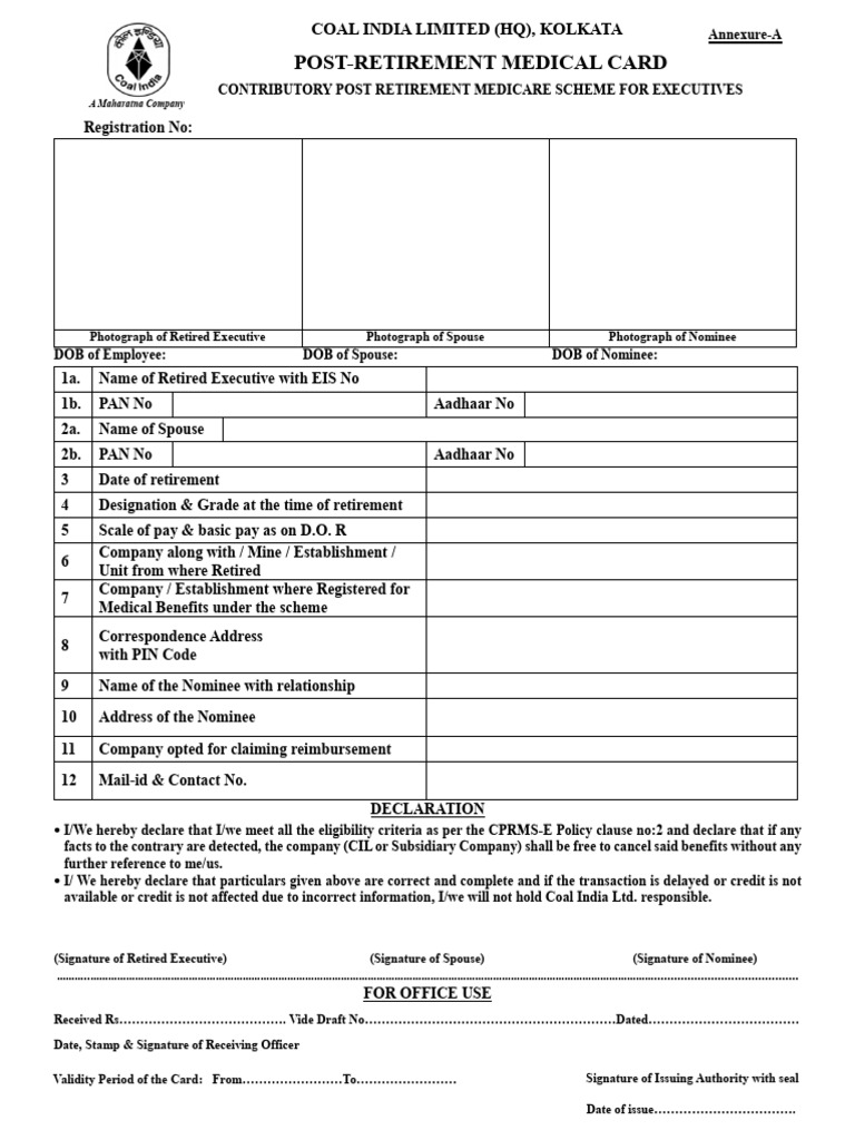 Medical Card-Annexure A-R 1 | PDF