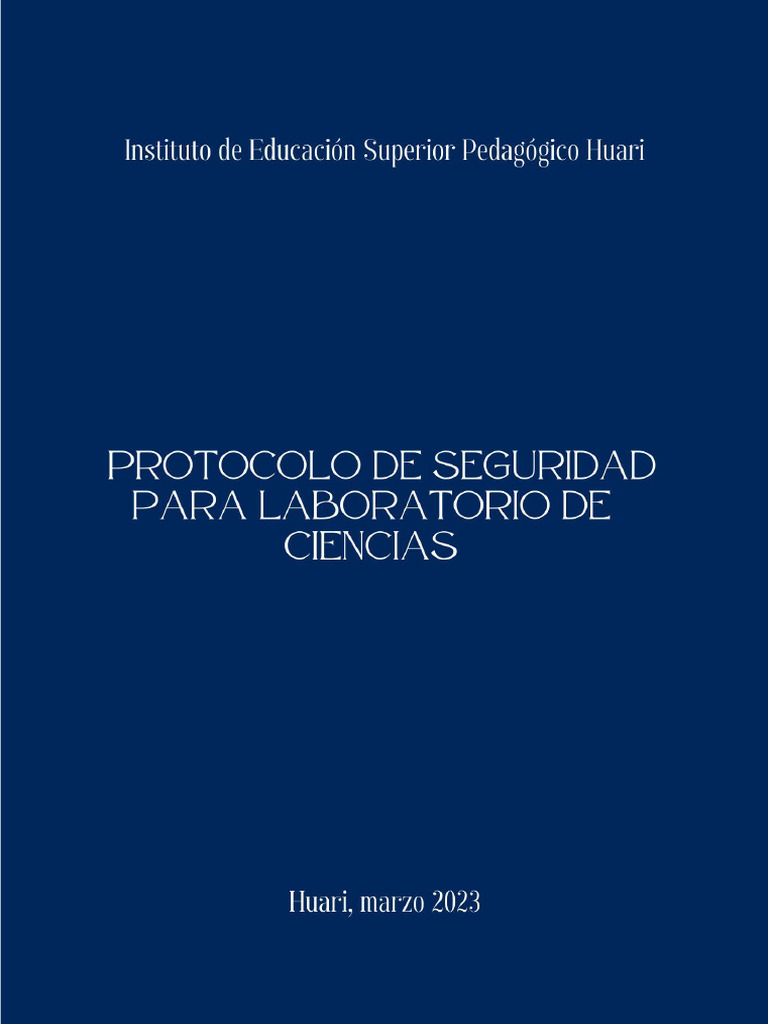 Protocolo de Seguridad Del Laboratorio de Ciencias Huari | PDF ...