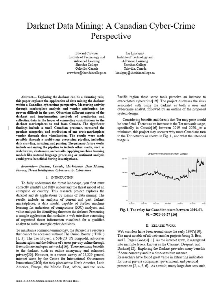 Darknet Data Mining_A Canadian Cyber-Crime | PDF | Cybercrime | Information Technology
