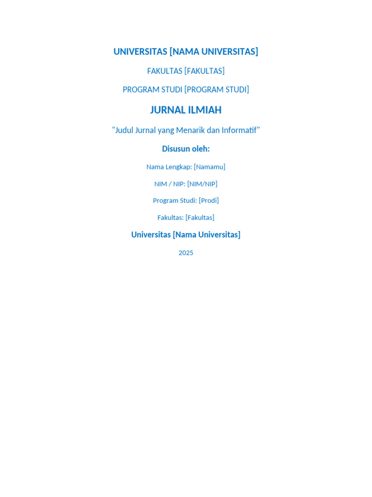 Template Cover Jurnal Aesthetic Blue-1 | PDF