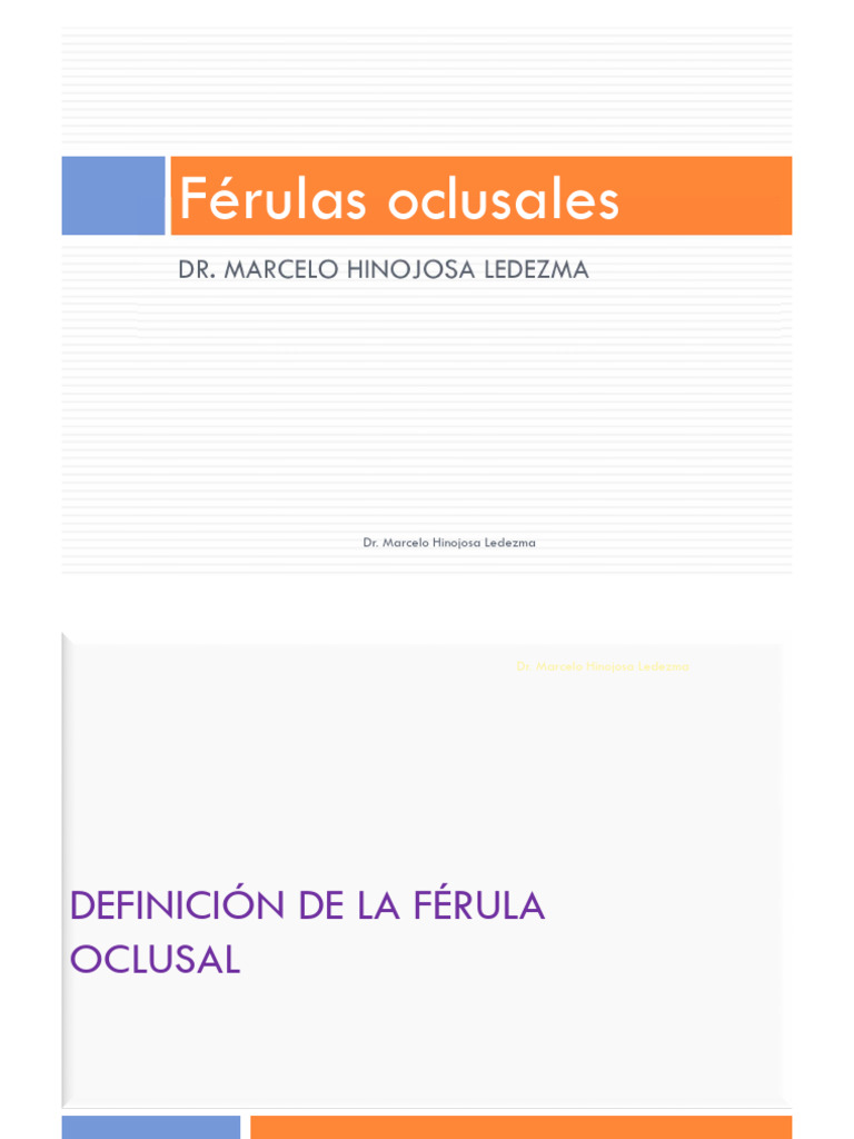 Férulas Oclusales: Definición y Función | PDF