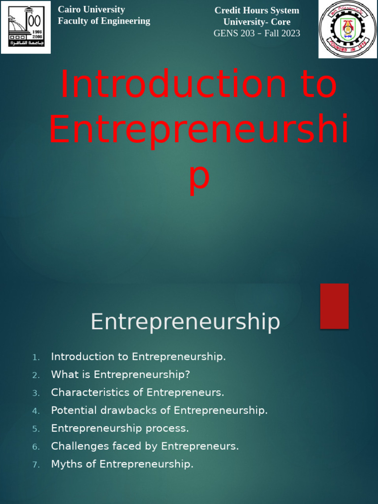 LEC 01 Introduction To Entrepreneurship | PDF | Entrepreneurship | Private Sector