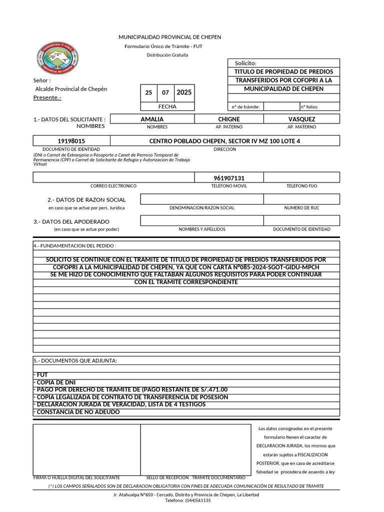 Solicitud Fut | PDF | Autenticación | Control de acceso