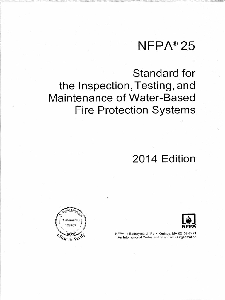 Nfpa 25-2014 | PDF