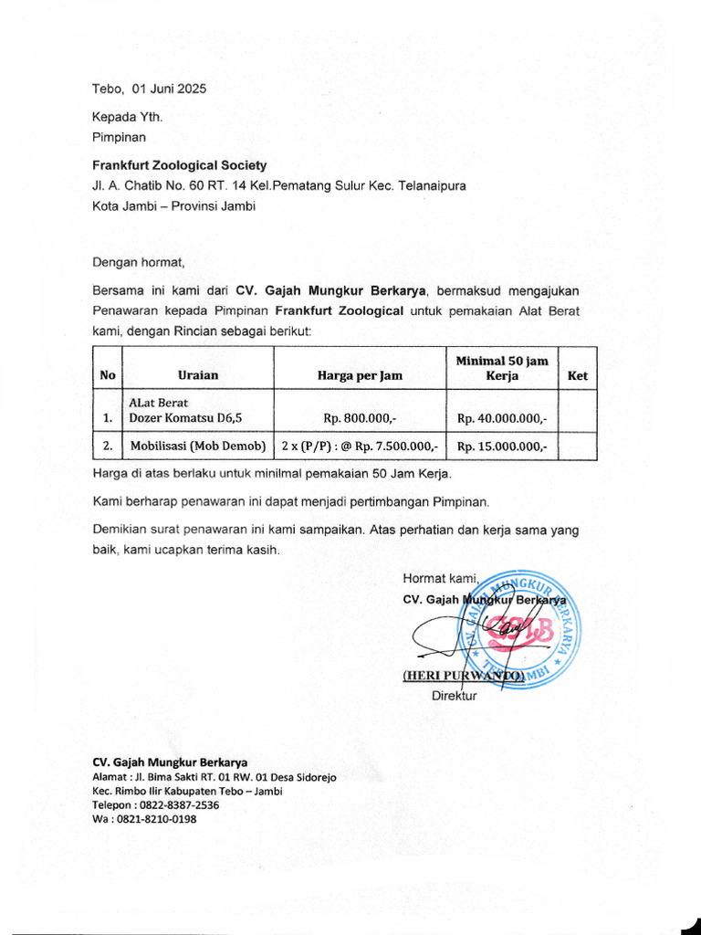 Surat Penawaran 1 | PDF