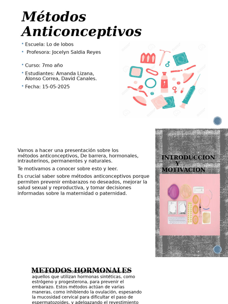 Metodos Anticonsentivos Amanda Alonso y David .. | PDF | Control de la ...