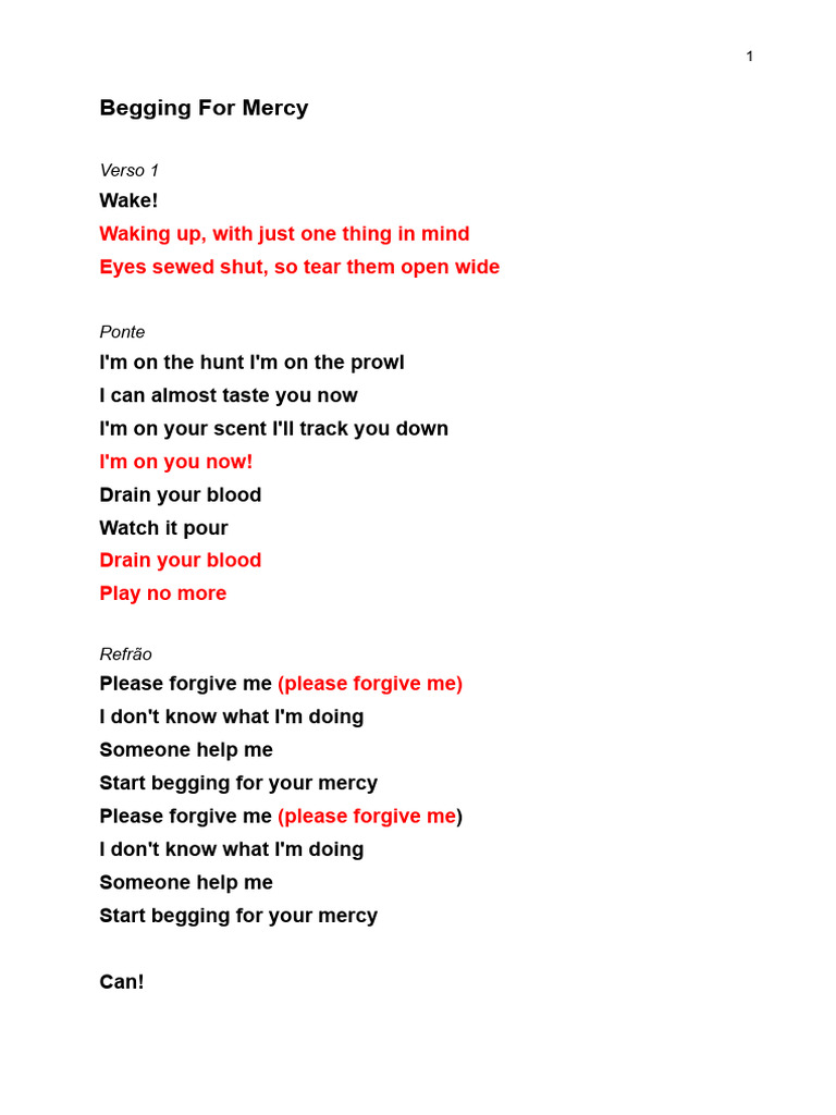 Begging For Mercy | PDF