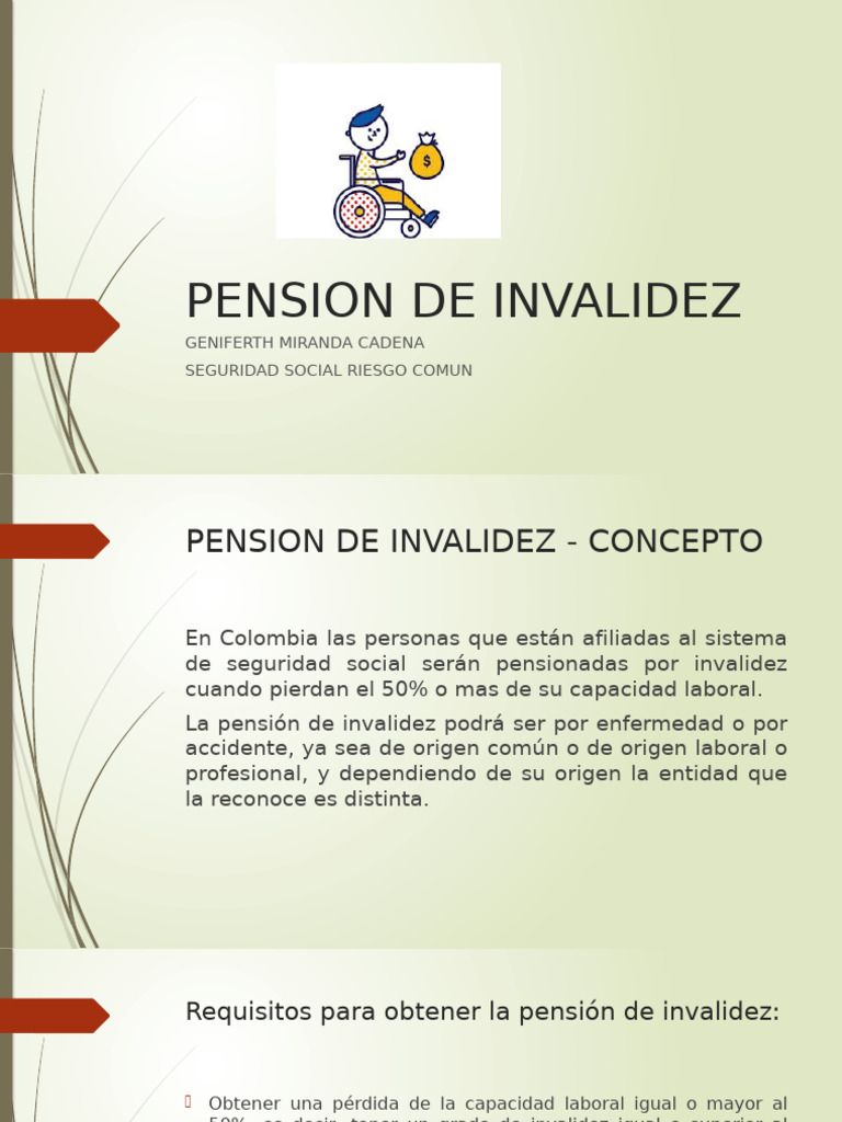 Pensión de Invalidez en Colombia: Requisitos y Montos | PDF | Pensión ...