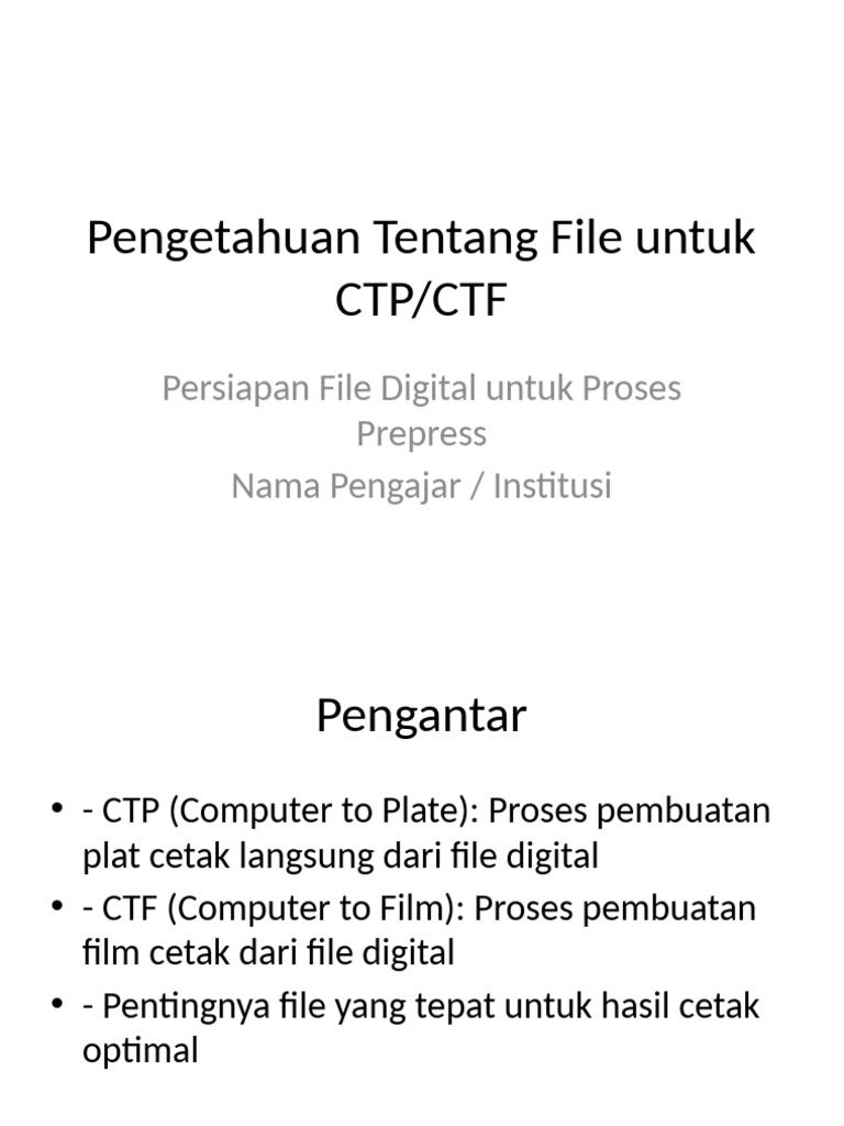 Pengetahuan File CTP CTF | PDF