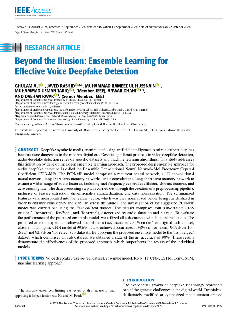 Beyond The Illusion Ensemble Learning For Effective Voice Deepfake ...