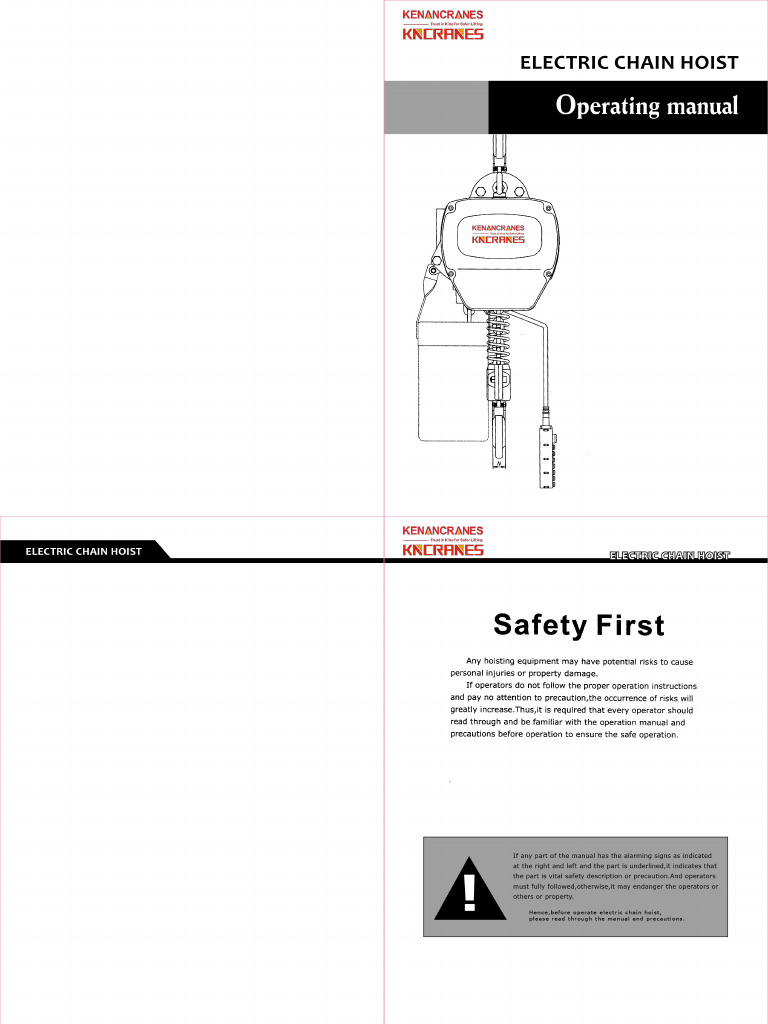 Electric Chain Hoist Operating Manual | PDF