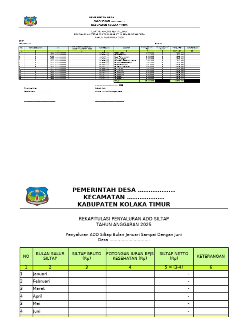 Lembar Kerja Siltap | PDF