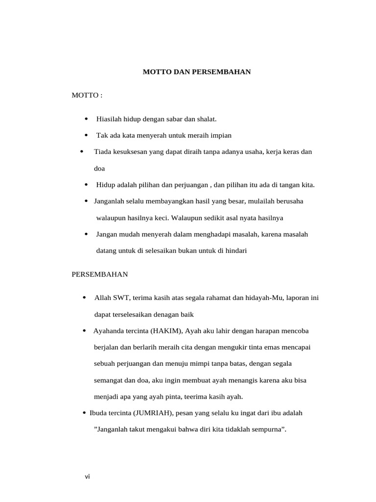 Motto dan Persembahan Inspiratif | PDF