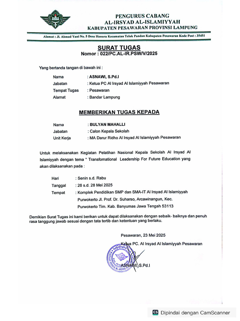 Contoh Surat Tugas Mengikuti Bimtek | PDF