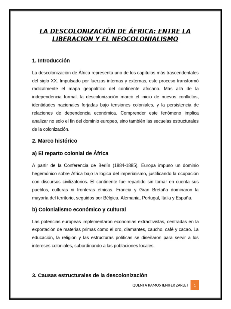 La Descolonización de África | PDF | Colonialismo | Descolonización