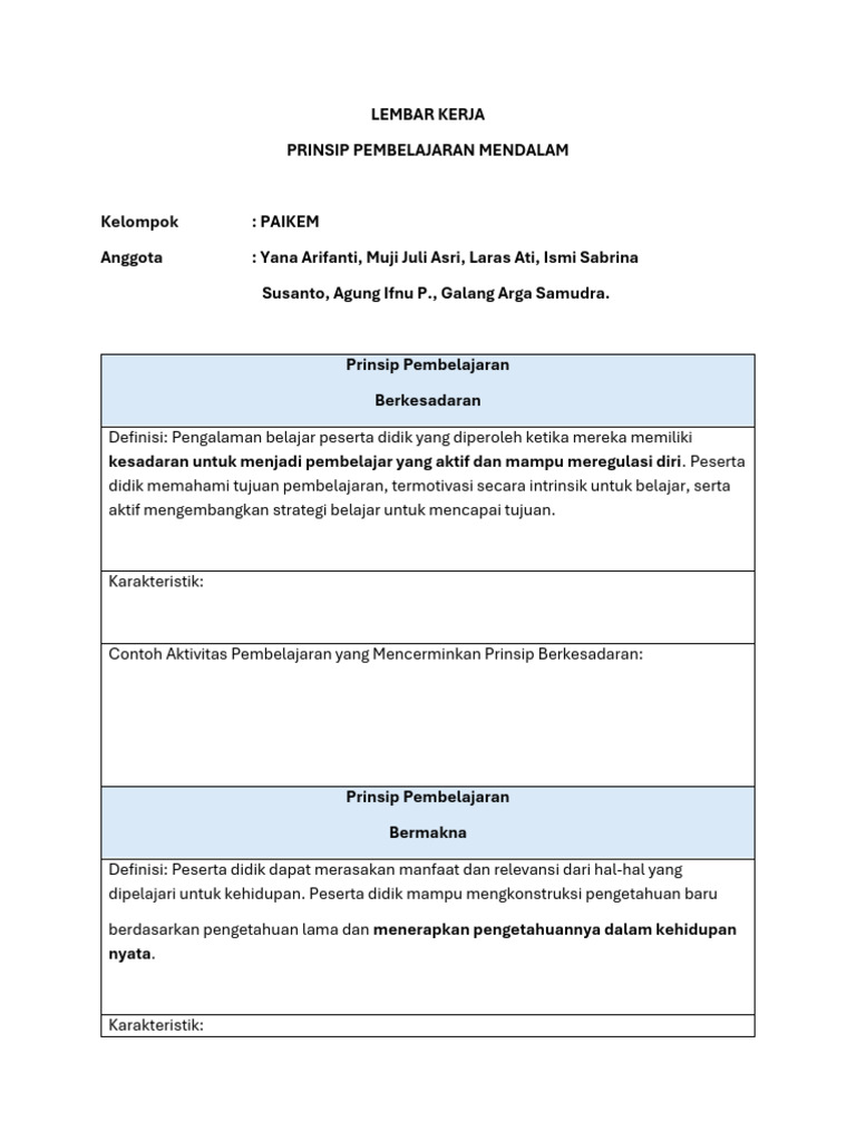 LK - Pengalaman Belajar PM | PDF