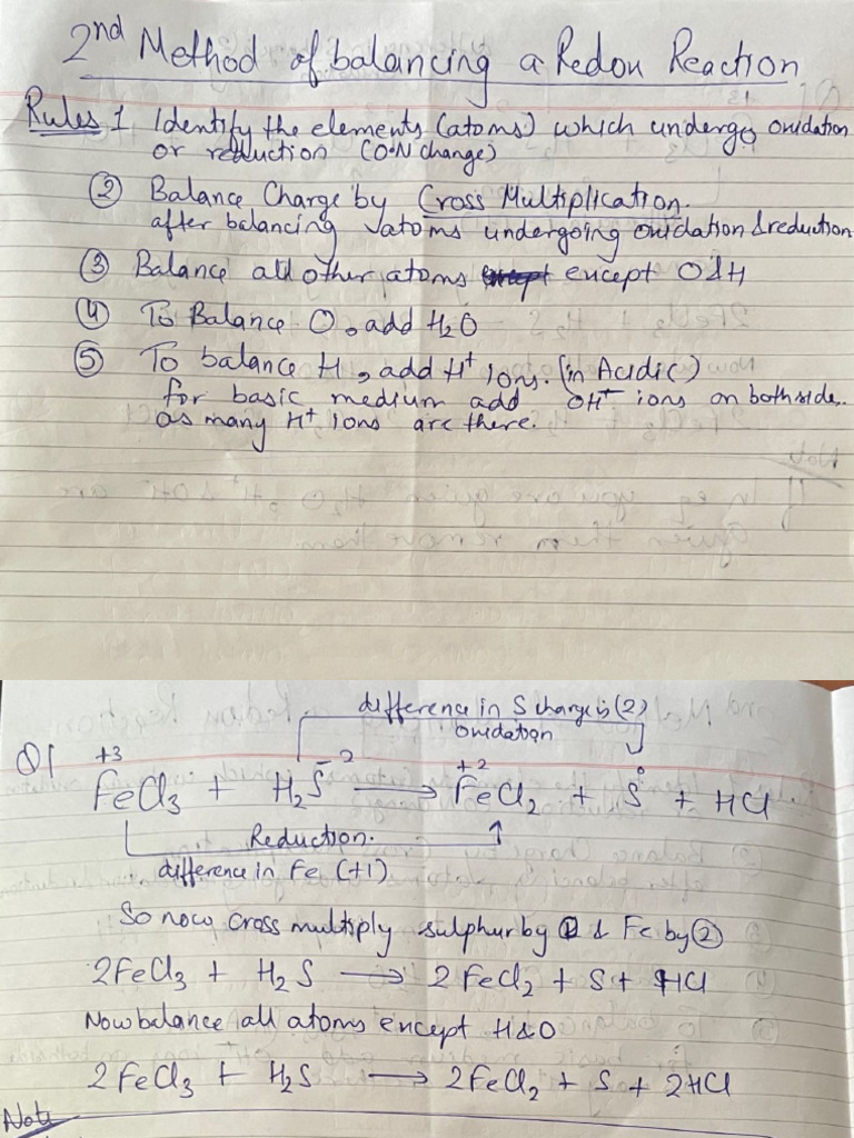 Second Method of Balancing Redox Reaction | PDF