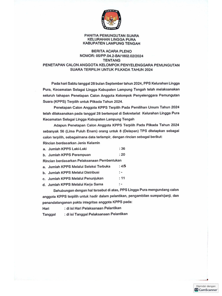 Ba Penetapan KPPS | PDF