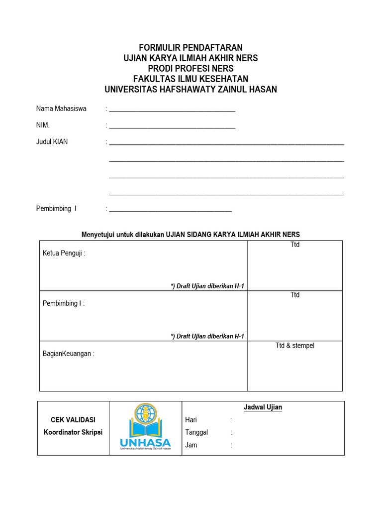 Formulir Pendaftaran Ujian Kian | PDF