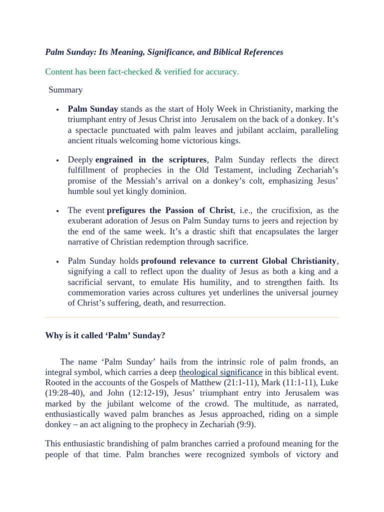 Understanding Palm Sunday: Meaning & Significance | PDF | Jesus ...